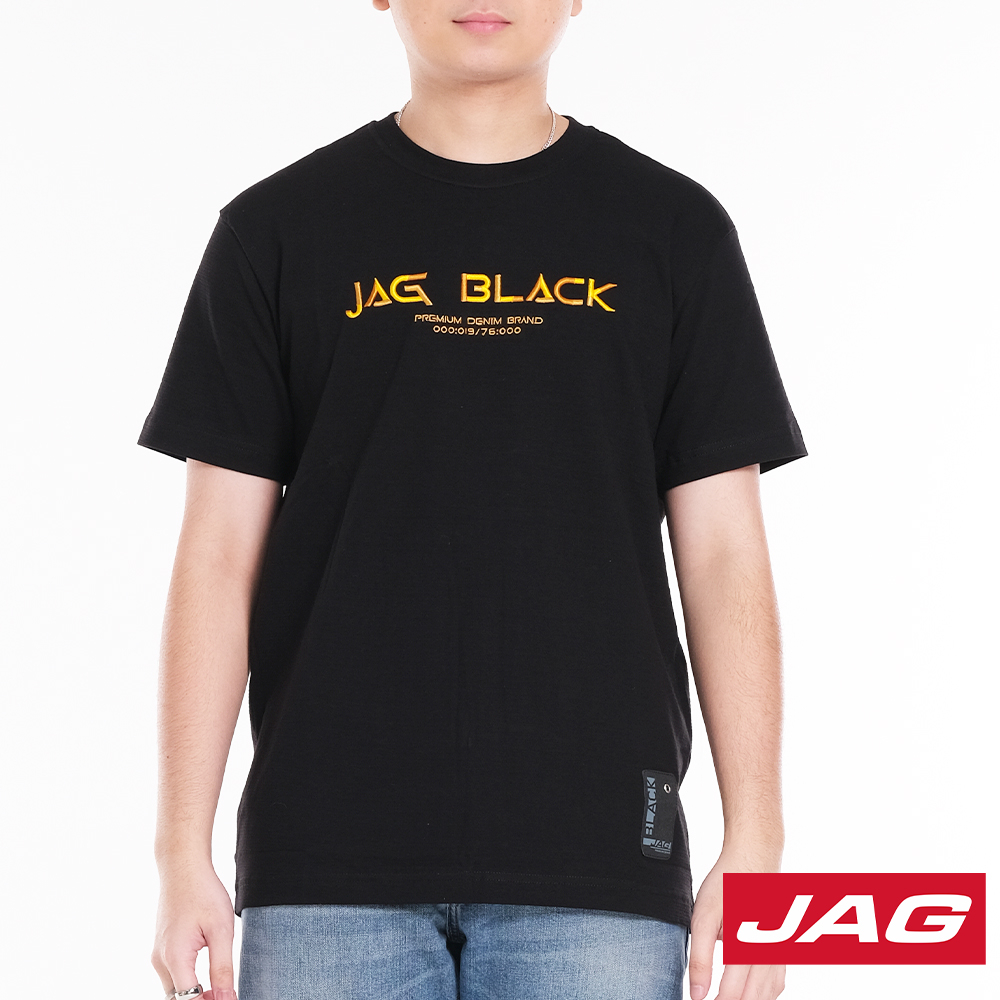 Jag Men's Black Two-Tone Embroidered T-Shirt - Stylish Short Sleeve Tee | Shopee Philippines