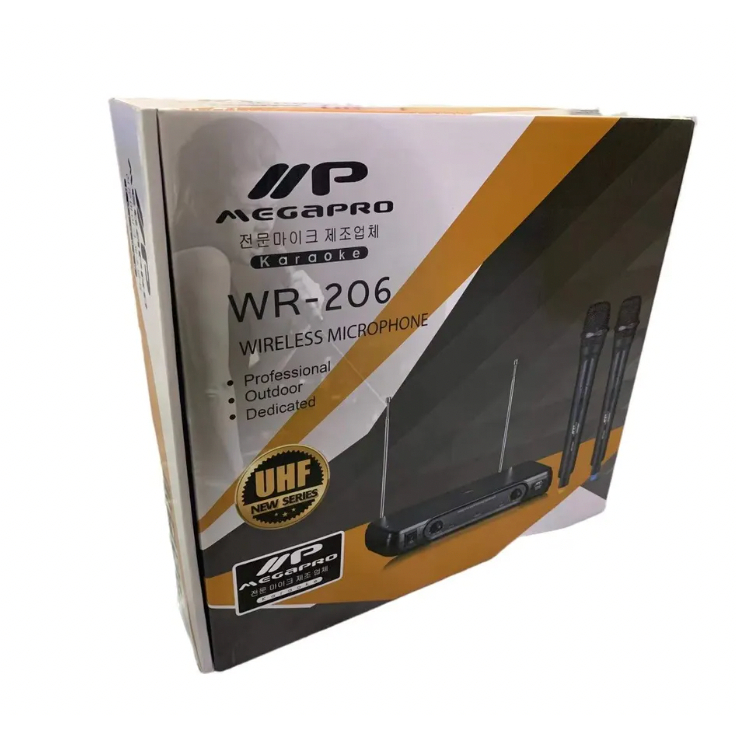 Megapro Dual Wireless UHF Microphone System WR-206 Heavy Duty With AA Battery | Shopee Philippines