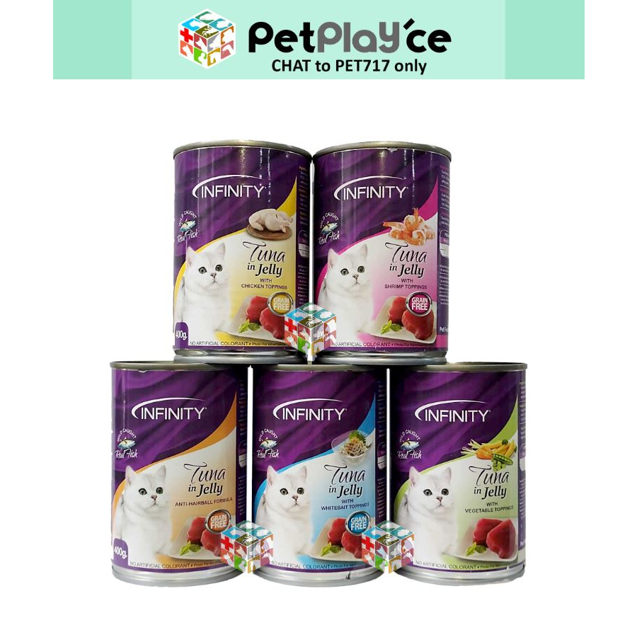 Infinity Cat Food Tuna in Jelly with Toppings 400g Wet inCan in Can ...