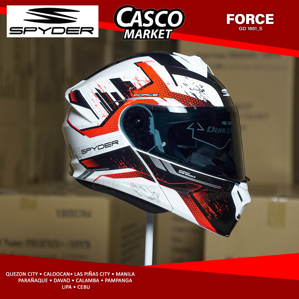 SPYDER FORCE MODULAR DUAL VISOR MOTORCYCLE HELMET | Shopee Philippines