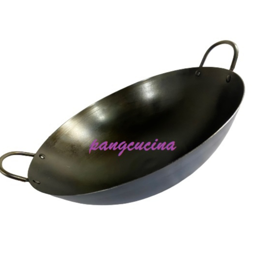 34cm/36cm/38cm/40cm/45cm Authentic Carbon Steel Chinese Wok Pan, Round ...