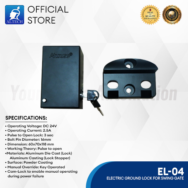 Altech Automatic Electric Ground Lock for Swing Gates | Shopee Philippines