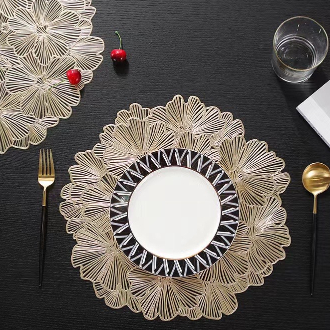 Placemat Wishing Flower Round Placemat Waterproof PVC Non-slip Luxury ...