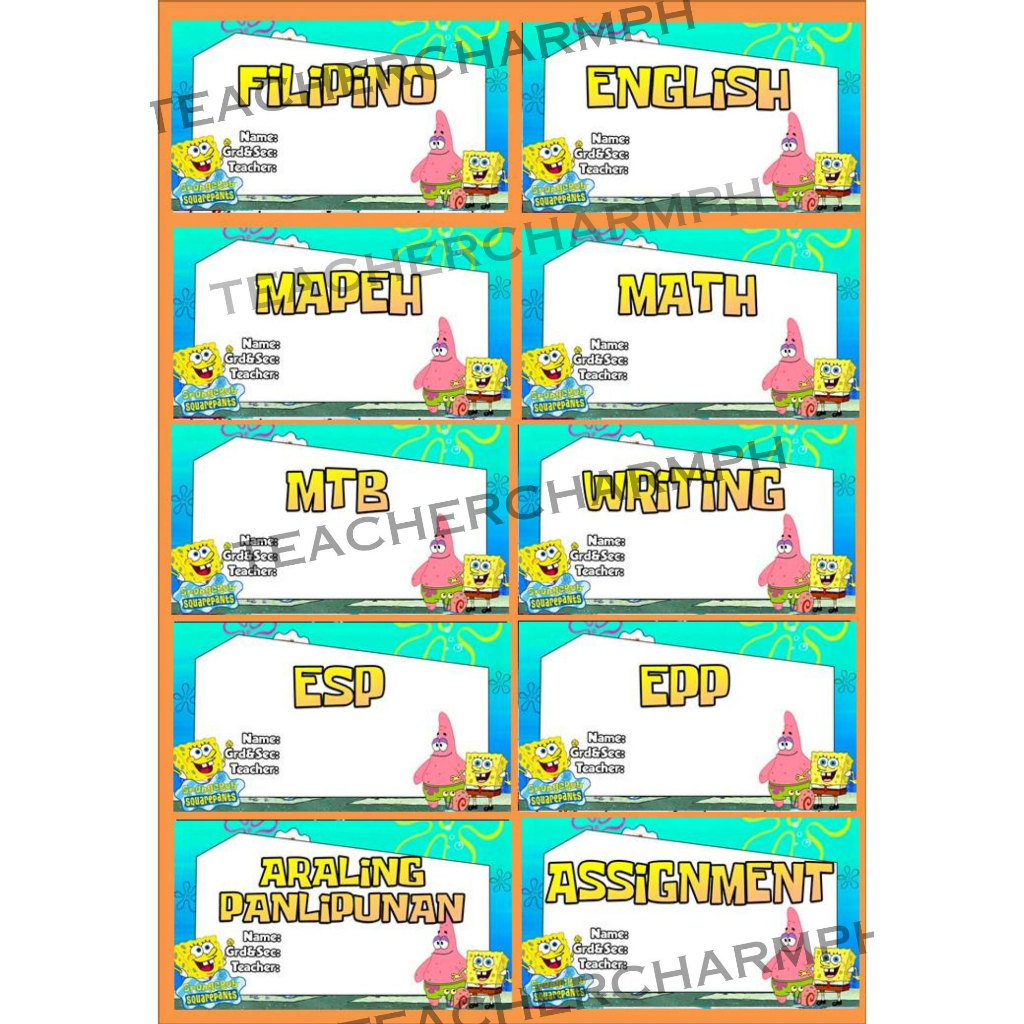 SUBJECT AND NAME STICKER LABEL FOR NOTEBOOK | Shopee Philippines