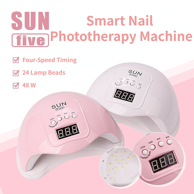 Sun Five 48W Four-Speed Timing USB 24 Lamp Beads Smart UV Nail ...