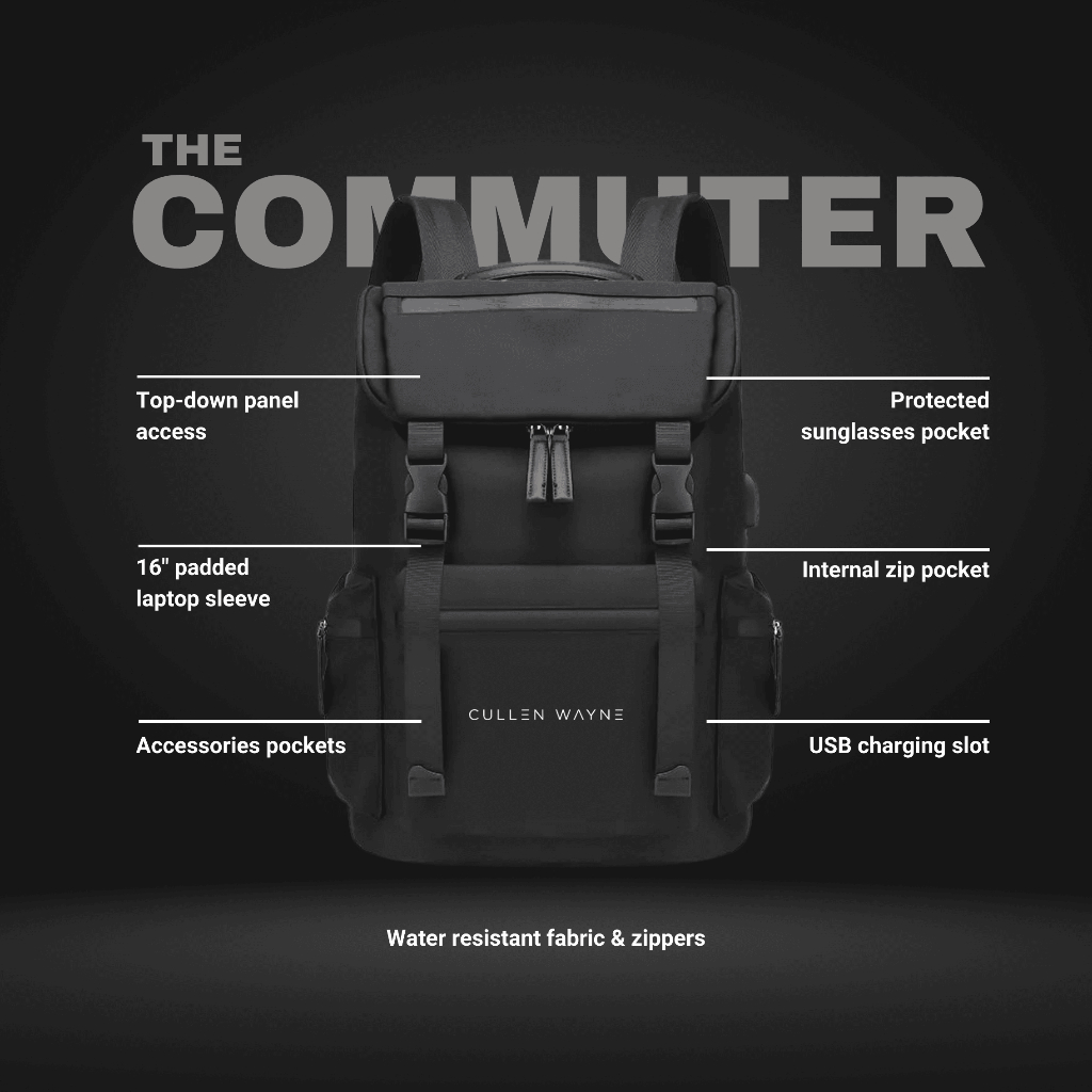 Cullen Wayne Commuter Backpack | Shopee Philippines