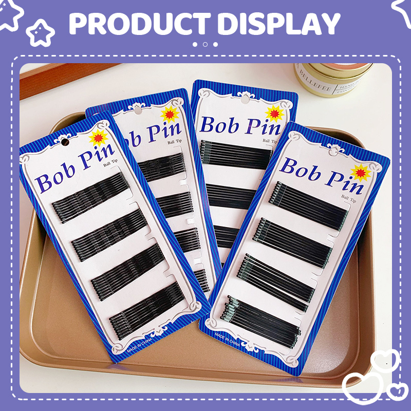 Black Bobby Pins Simple Invisible Flat Wavy Shape Hairpin Bride Girl ...