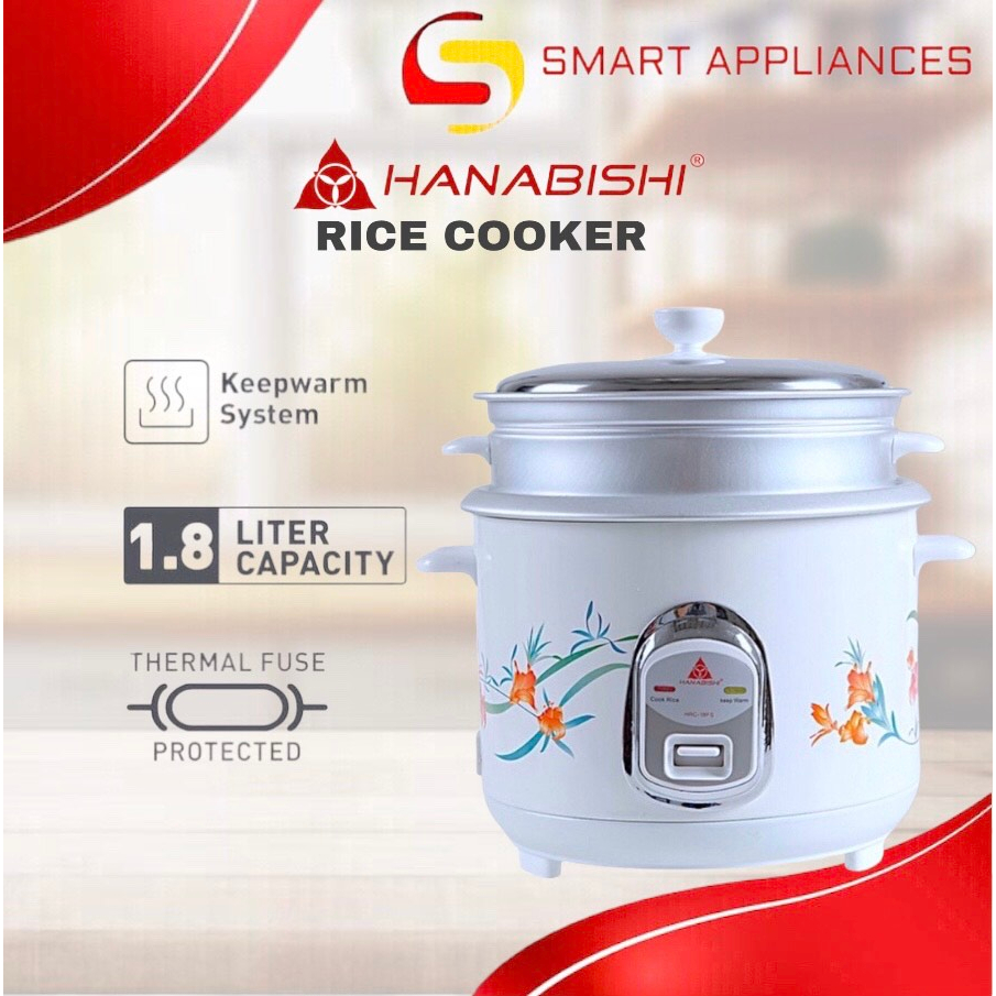 Hanabishi Rice Cooker with Steamer cooker 1.8 Liters HHRC18FS | Shopee ...