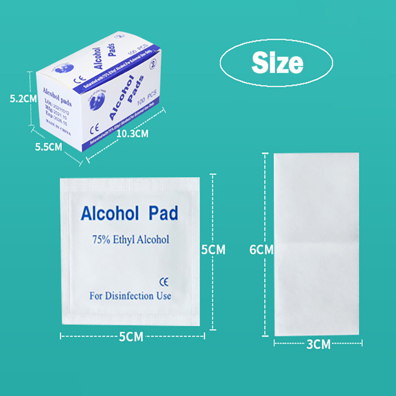 100pcs 75% Disposable Alcohol Pads Disinfection Tablets Cleaning Wipe ...