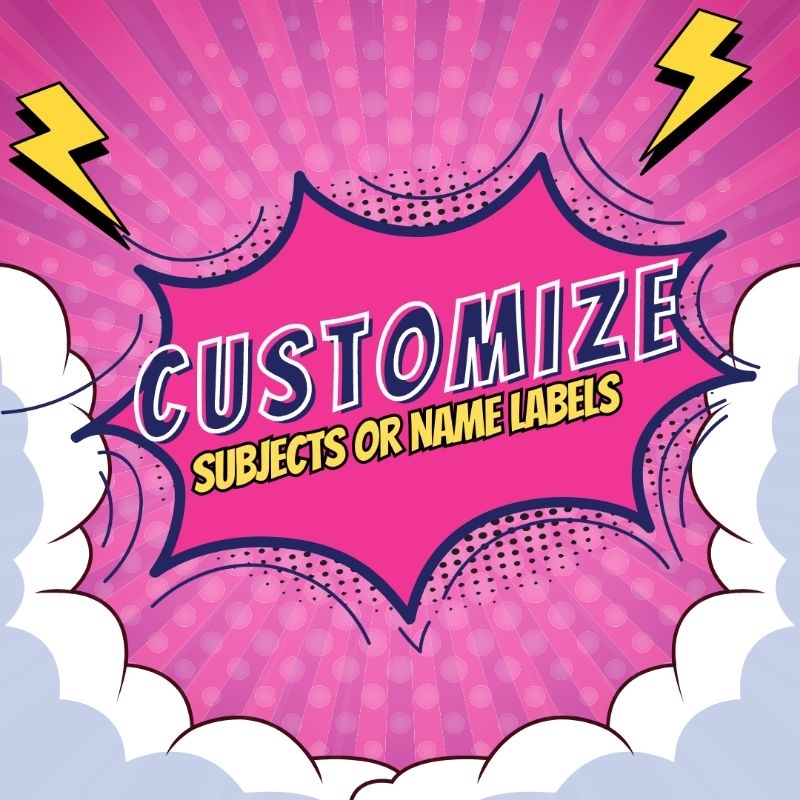CUSTOMIZED SUBJECT LABEL / NAME LABEL STICKER / NOTEBOOK STICKERS A4 ...
