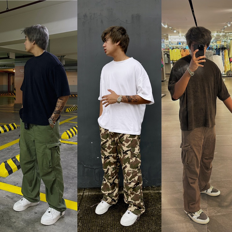 Brshka Parachute Cargo Maong Pants Stretchable | Shopee Philippines