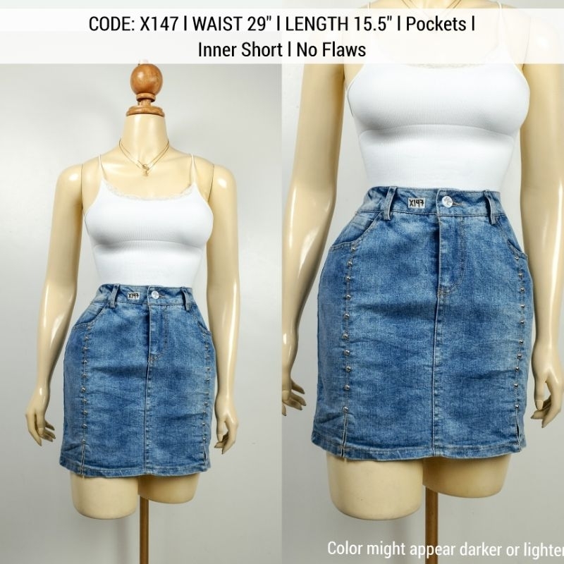 3/3 DENIM SKIRT - Quality Midi l Mini Skirt (Preloved/Ukay) | Shopee ...