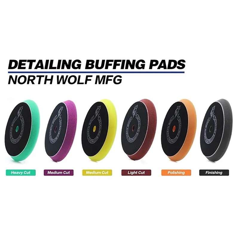 AA GREEN 3-Inch NORTH WOLF Heavy cutting Detailing buffing Pads DUAL ACTION POLISHER/ ROTARY ...