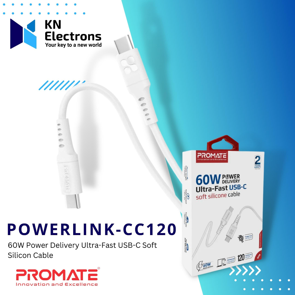 PowerLink-CC120 60W Power Delivery Ultra-Fast USB-C Soft Silicon Cable | Shopee Philippines