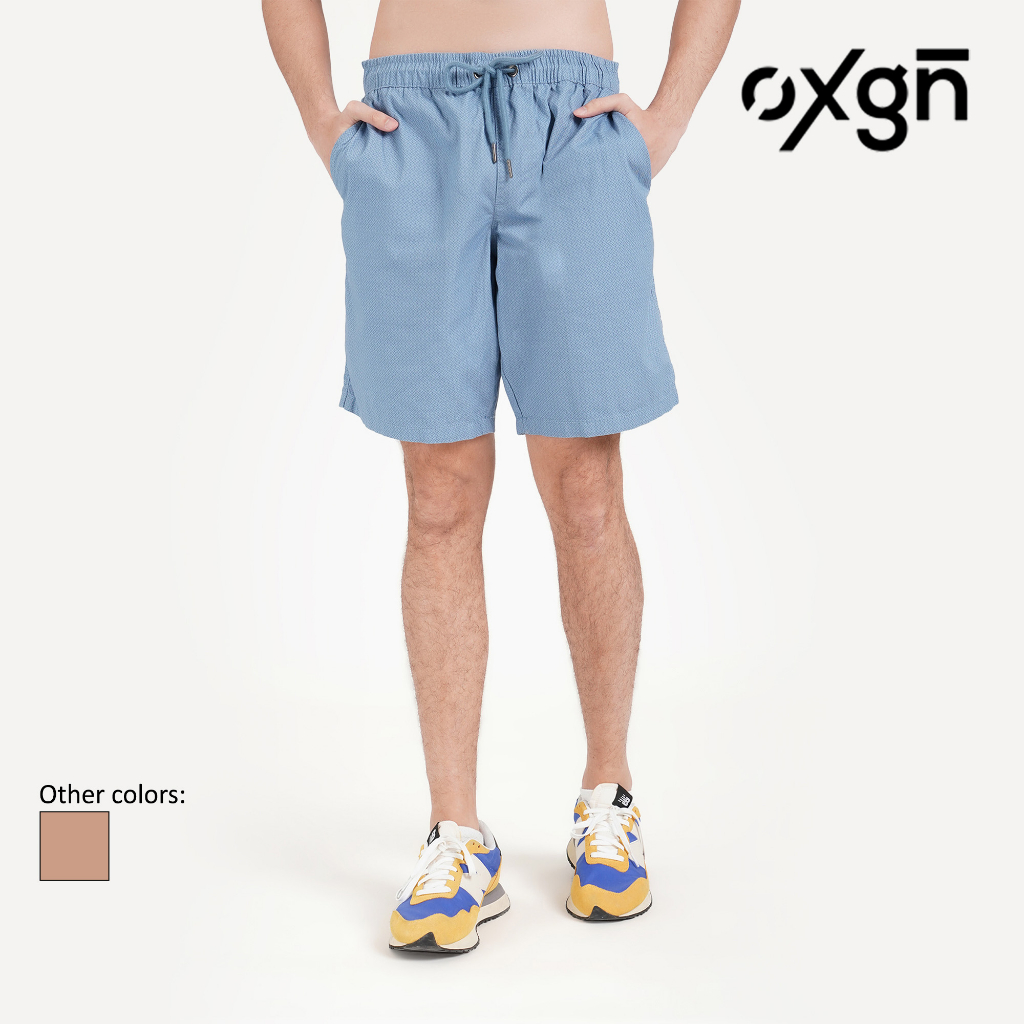 OXGN Printed Shorts For Men (Blue/Blush) | Shopee Philippines