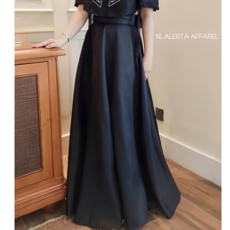 MODERN FILIPINIANA CROP TOP BARONG AND SKIRT FOR WOMEN (INDIVIDUAL ...