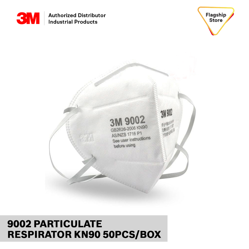 3M™ PARTICULATE RESPIRATOR 9002 KN90 50PCS/BOX | Shopee Philippines