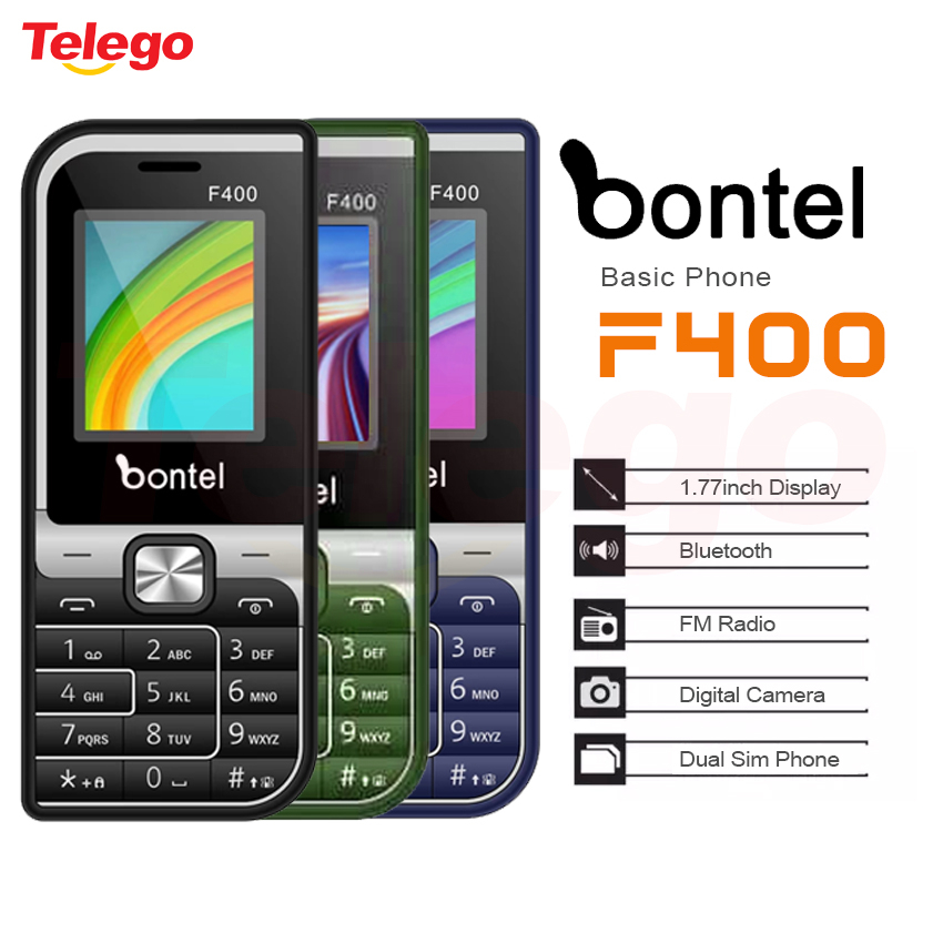 Bontel F400 Basic Mobile Phone 1000mAh Dual Sim with MP3 MP4 FM Radio ...