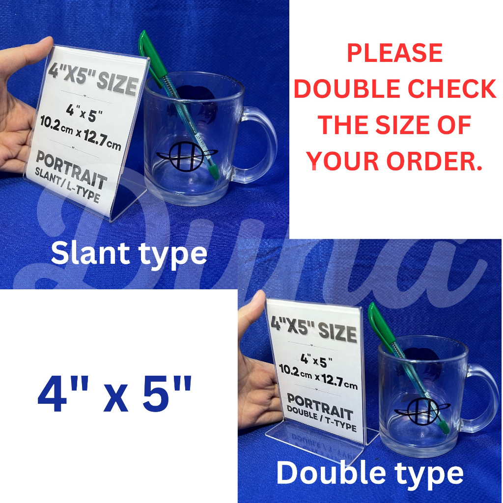 Clear Acrylic Stand [SET B - A6/4R, 3R, 3x4inches, 4x5inches] PORTRAIT ...