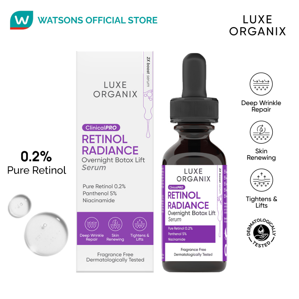 LUXE ORGANIX Clinical Pro Retinol Radiance Serum 30ml | Shopee Philippines