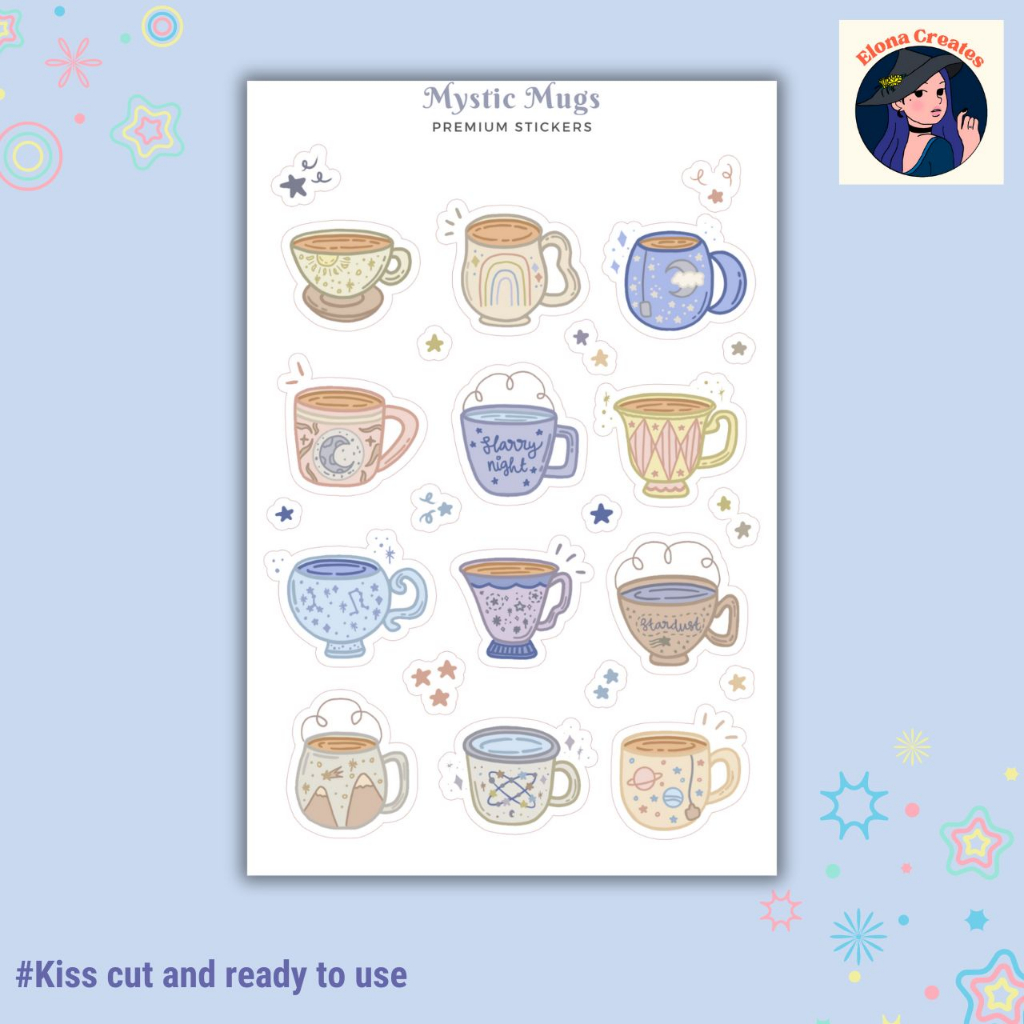 Cute Mystic Mugs Sticker Sheet For Planner And Journal EC-1048 | Shopee ...