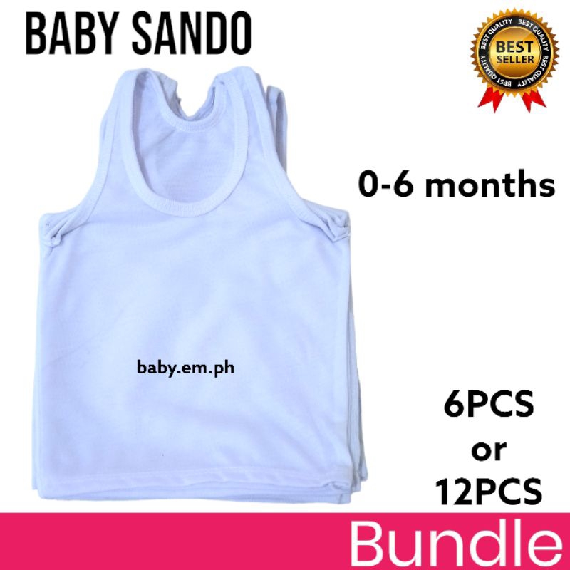 12PCS or 6PCS BABY SANDO for baby boy 0-6 months old/Newborn Infant Set ...