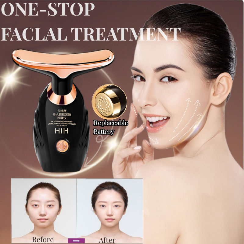 Face Beauty Instrument Sonic Vibration Lifting Fit Facial Neck Massager ...