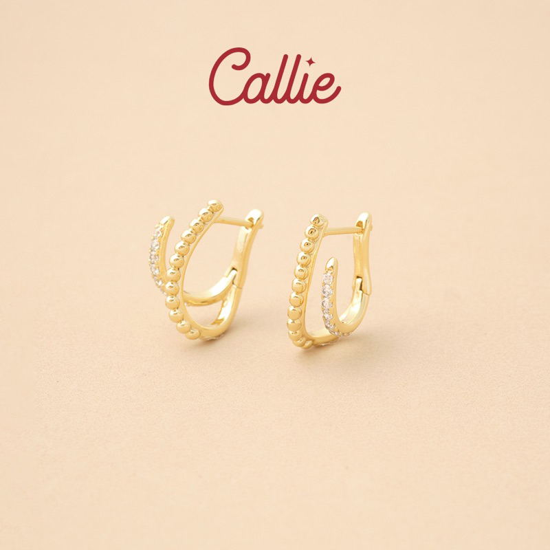 Callie 14k Gold Plated Riley Double Hoop Earrings Shop Callie | Shopee ...