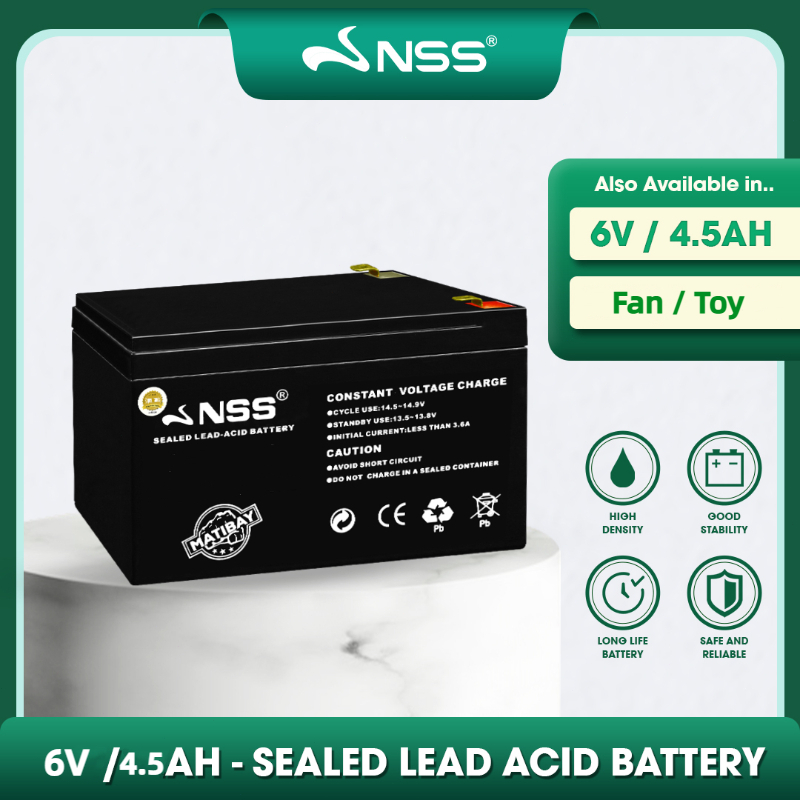 NSS 6v 4.5ah rechargeable sealed lead-acid battery solar battery fan ...