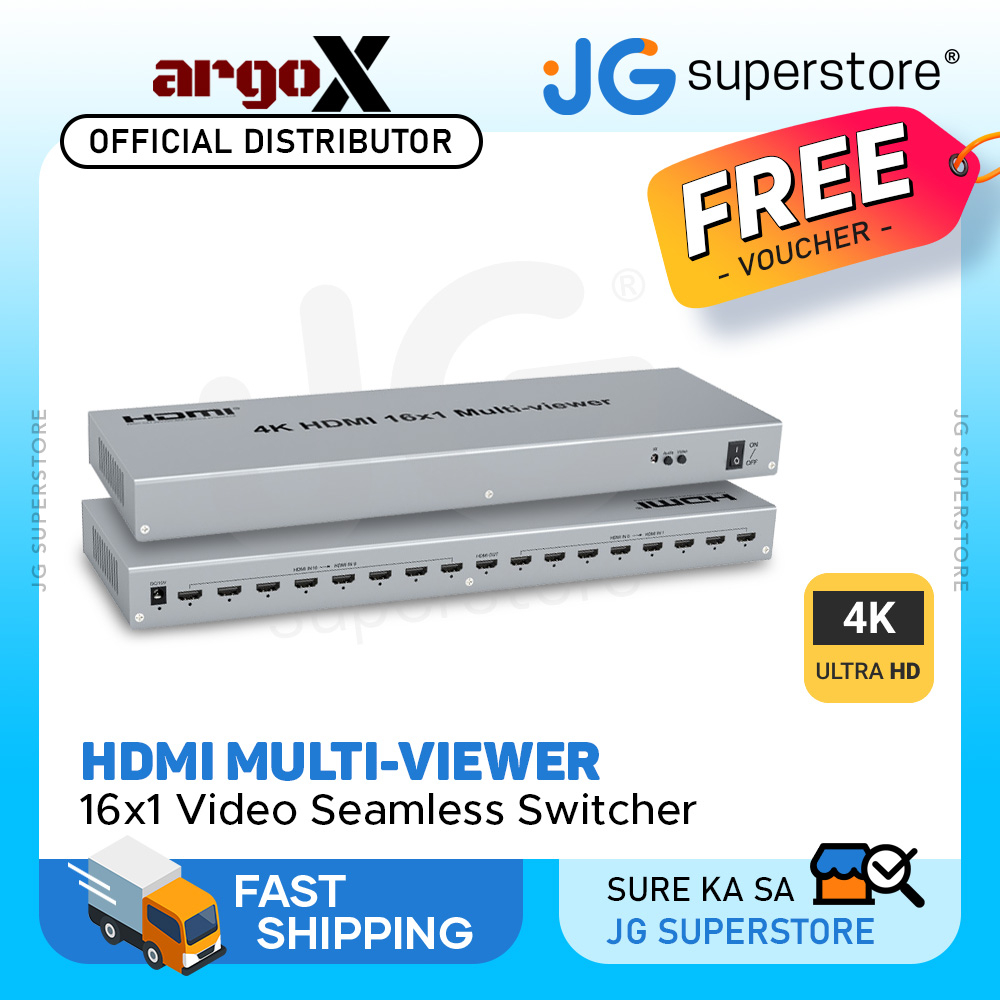 ArgoX 4K HDMI 16x1 Multi-Viewer Video Seamless Splitter Switcher Supports IR Remote Control ...