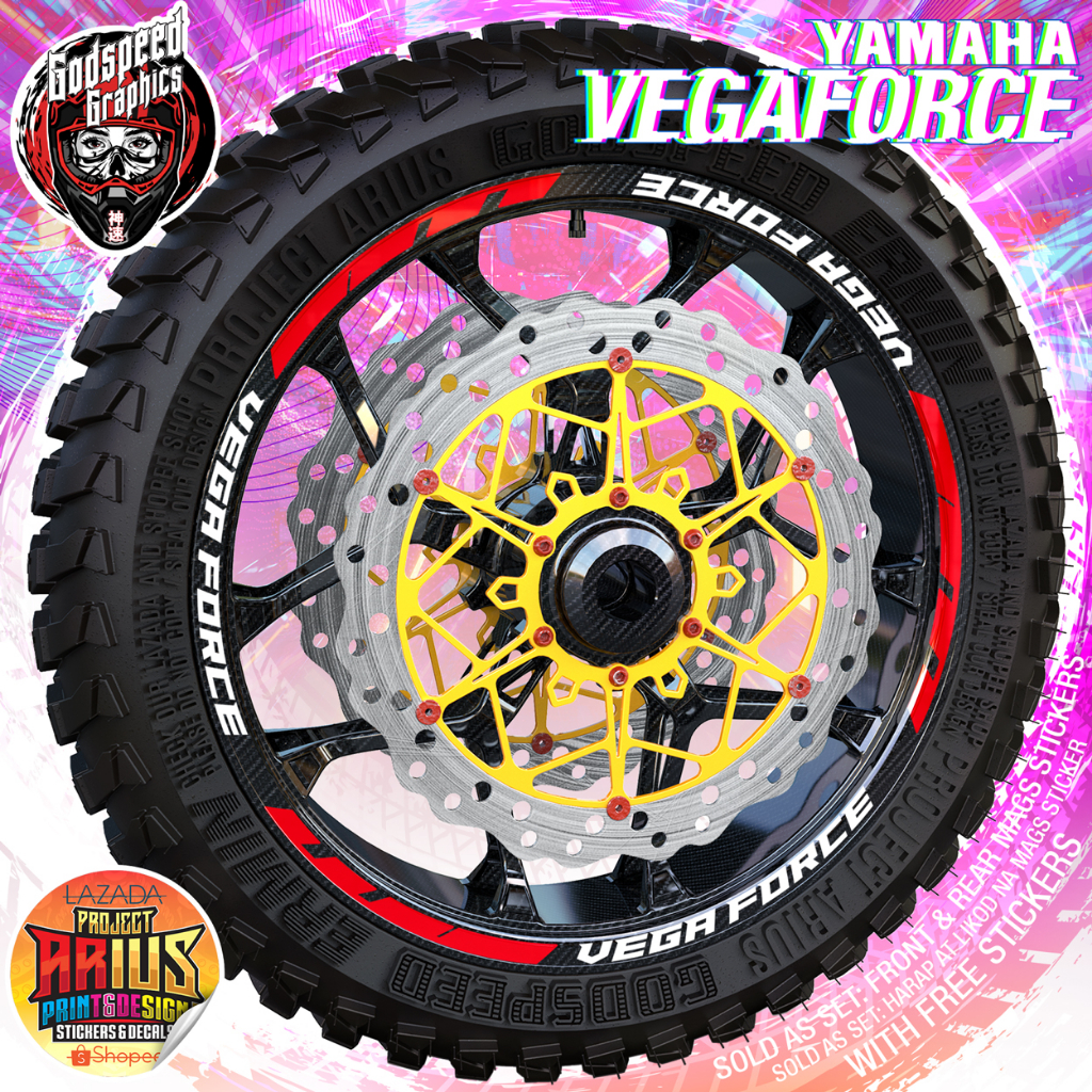 Mags Sticker for Yamaha Vega Force (Set: Harap at Likod 4 Sides ...