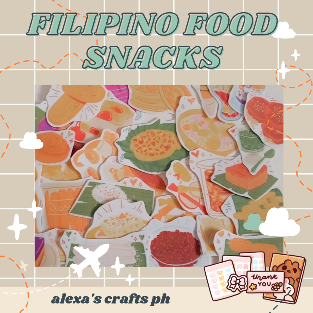 31 PCS Filipino Food Snacks Sticker Pack Decorative Hand Account ...