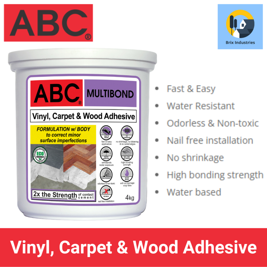 ABC Multibond Vinyl Tile Adhesive For Vinyl, Carpet, Wood Adhesive 4kg ...