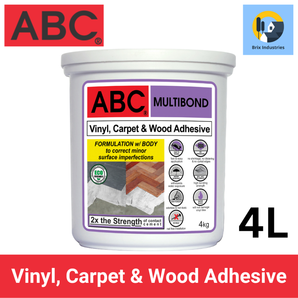 ABC Multibond Vinyl Tile Adhesive For Vinyl, Carpet, Wood Adhesive 4kg ...