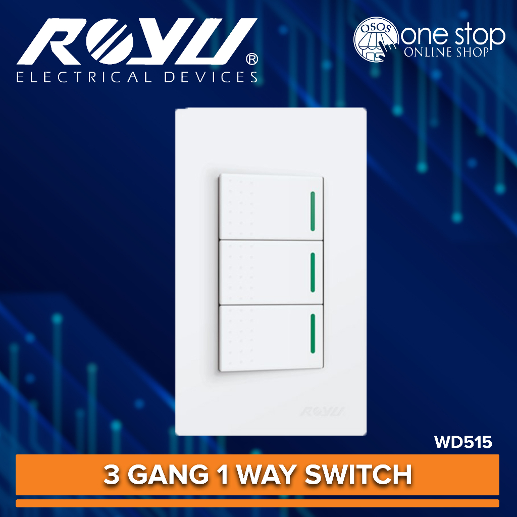 Royu WD 3 Gang 1 way Switch with Reflector WD515 •OSOS• | Shopee ...