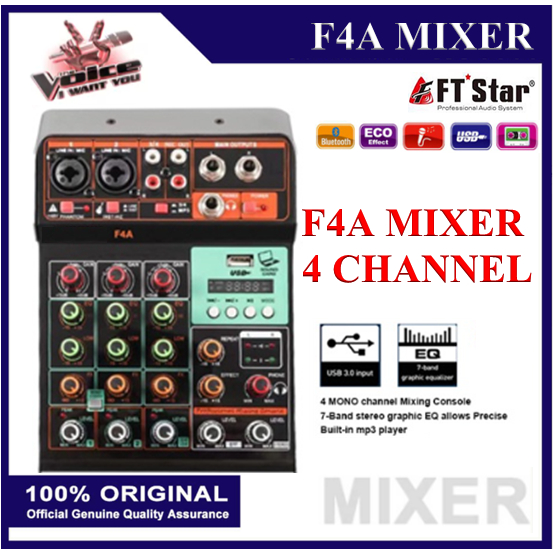CHAO-F4A Mixer Yamaha F4A professional 4-channel mini mixer with small USB hybrid home live ...