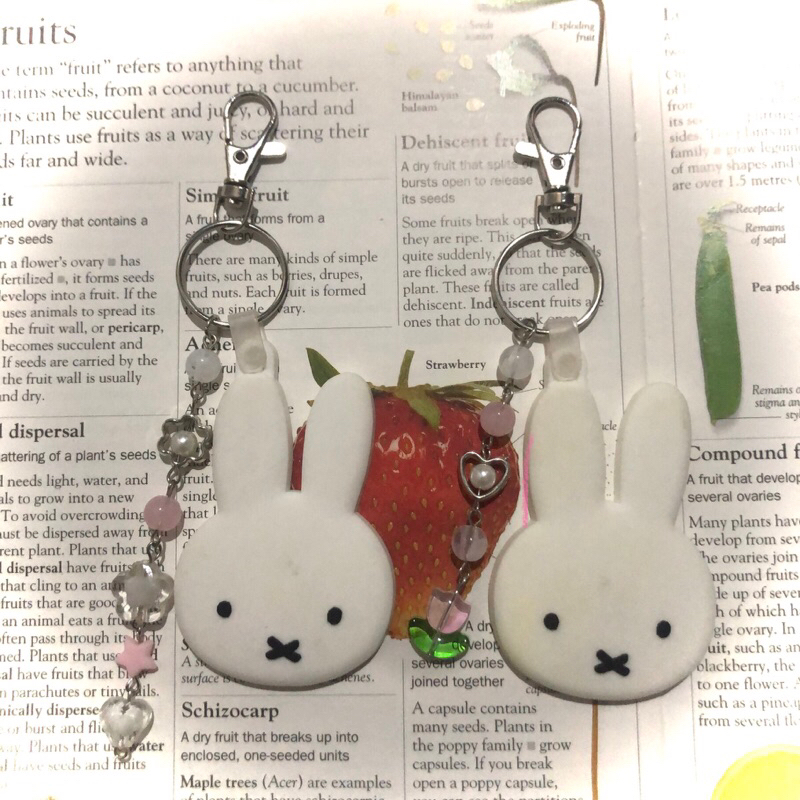 cute miffy keychain with beads | Shopee Philippines