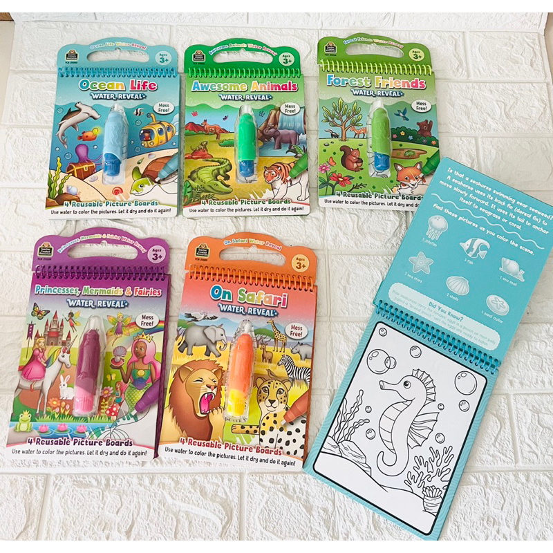 Water Reveal Writing Painting Book Magic Pen Coloring Book Kids Drawing ...