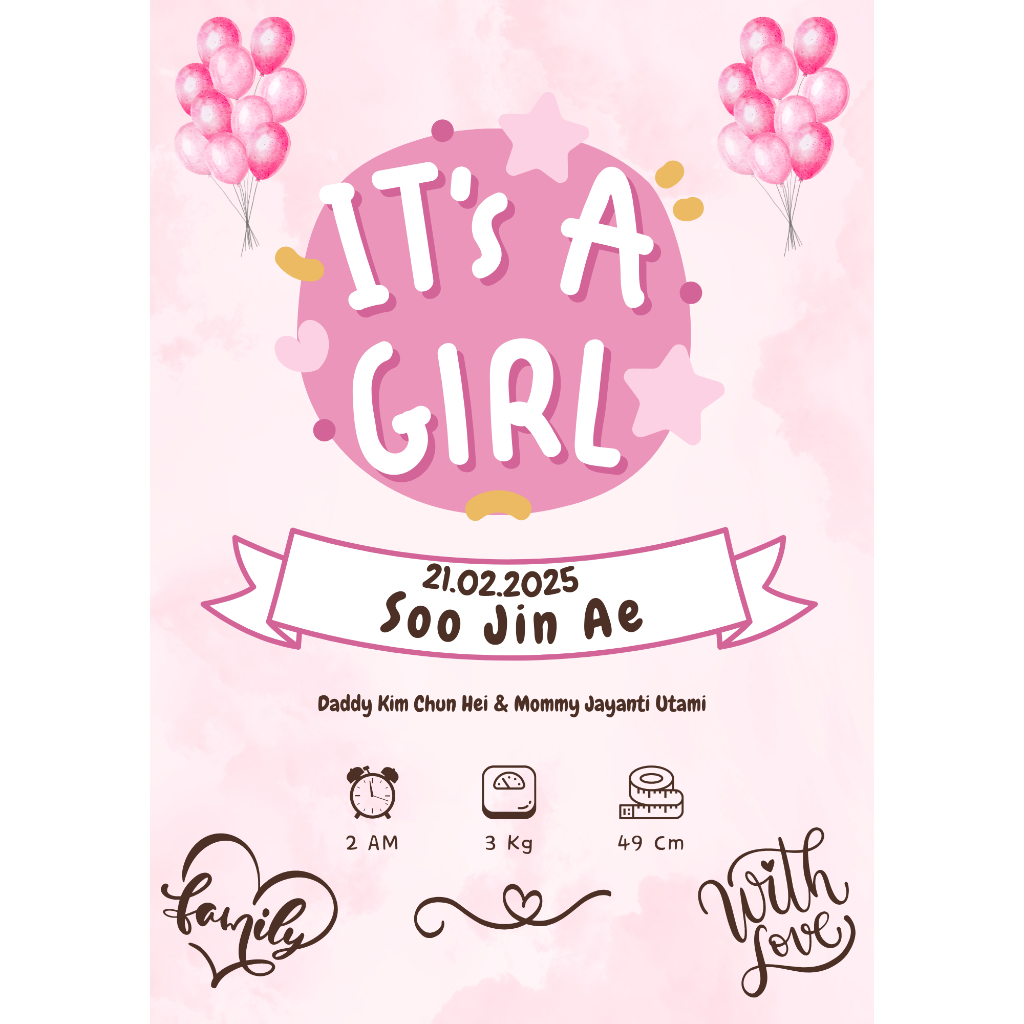 Birth Frame | Personalized | A4 Size Sintra | Shopee Philippines