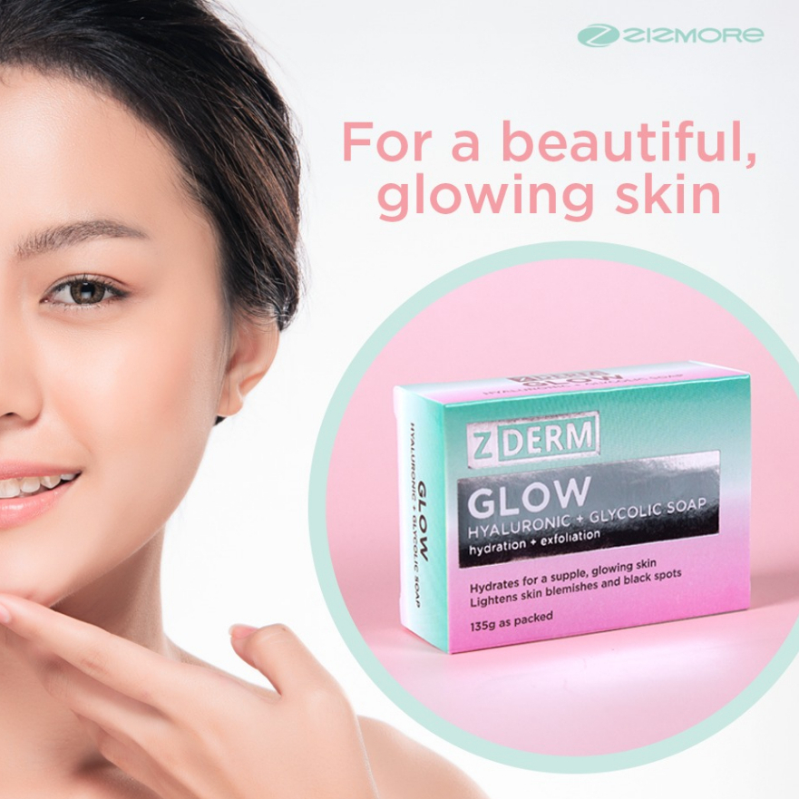 Zizmore ZDERM Glow Soap with Hyaluronic Acid + Glycolic Acid | Shopee ...