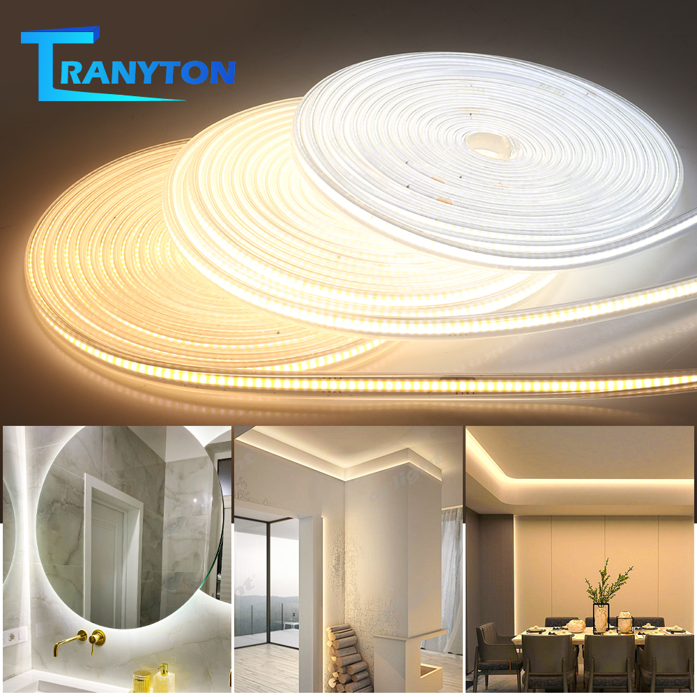 COB LED Strip 2/3/4/5/10/15 M 8w/m +Plug 220V IP67 288Leds/m Flexible ...