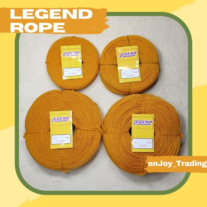 (200meters) No. 2 3 4 5 LEGEND Polyethylene Rope Lubid Small Size ...