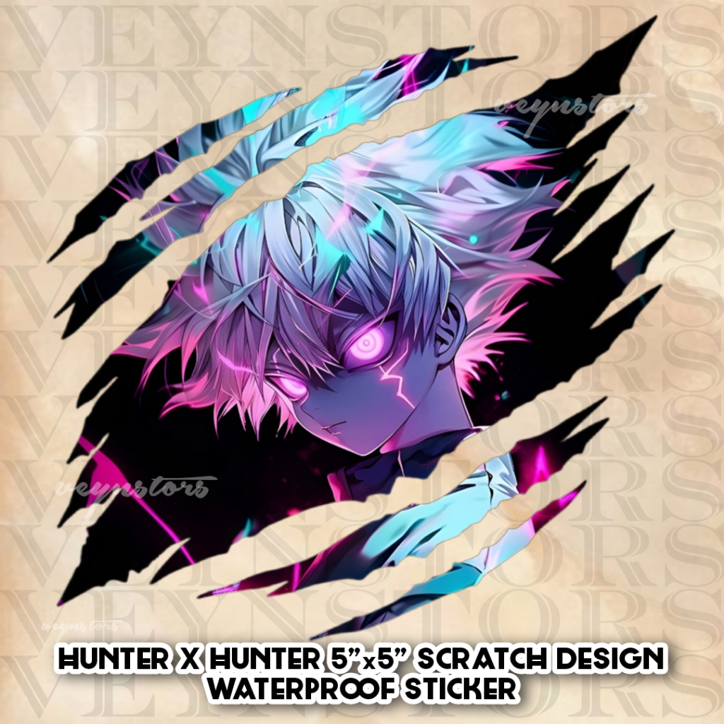HUNTER X HUNTER KILLUA ZOLDYCK SCRATCH DESIGN WATERPROOF STICKER ...