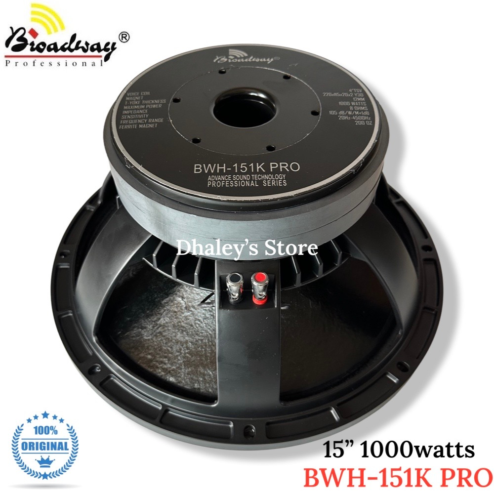 Broadway BWH-151K PRO 15inch 1000watts Professional Speaker Die Cast ...