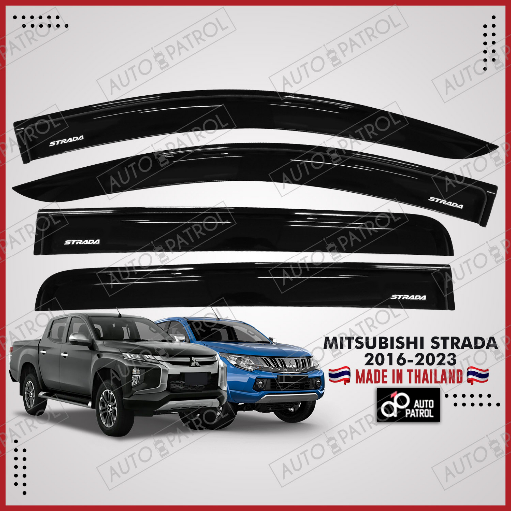 MITSUBISHI STRADA 2016-2023 Window Door Visor Black ( Rainvisor ...