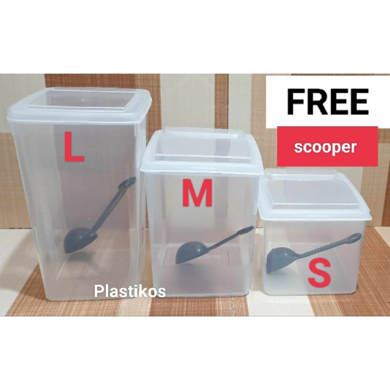 10 pcs FOOD STORAGE PLASTIC CONTAINER with SCOOPER | Shopee Philippines