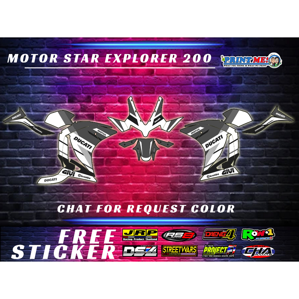 MOTORSTAR EXPLORER 200 STICKER FULL DECAL XPLORER X200R z20s GPR 250 ...