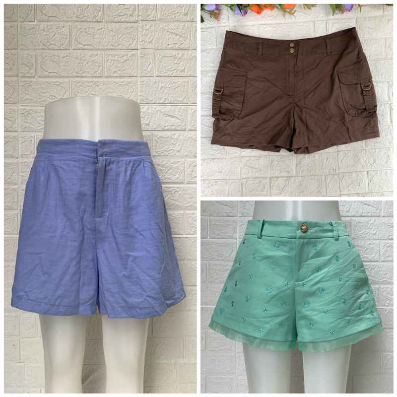 THRIFTED cotton zipper shorts Big size (UKAY)(waistline 30-37) | Shopee ...