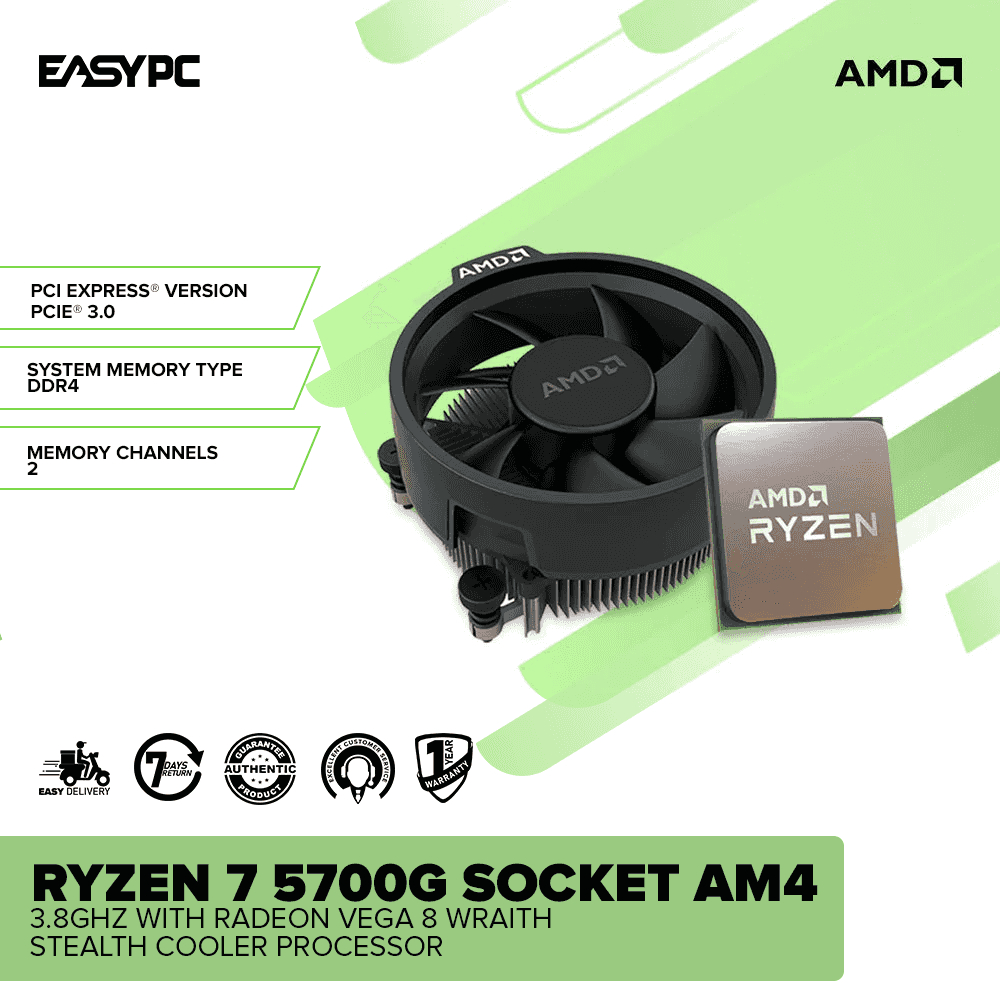 EasyPC| AMD Ryzen 7 5700G Box and MPK amd Processor| Socket Am4| 3.8GHz ...
