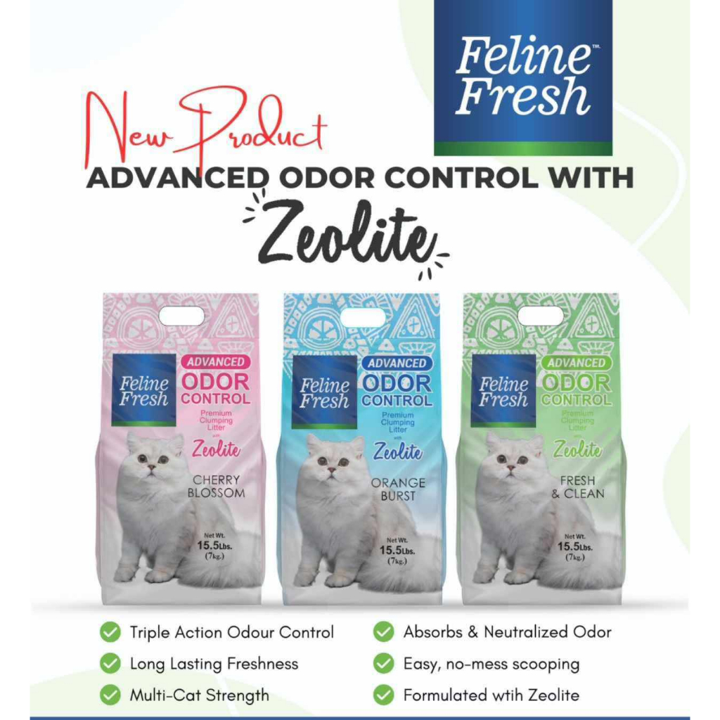 FELINE FRESH CAT SAND ADVANCED ODOR CONTROL WITH ZEOLITE 7KG | Shopee ...